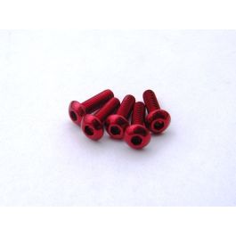 Alloy Hex Socket Button Head Screw M3x12 -Red-